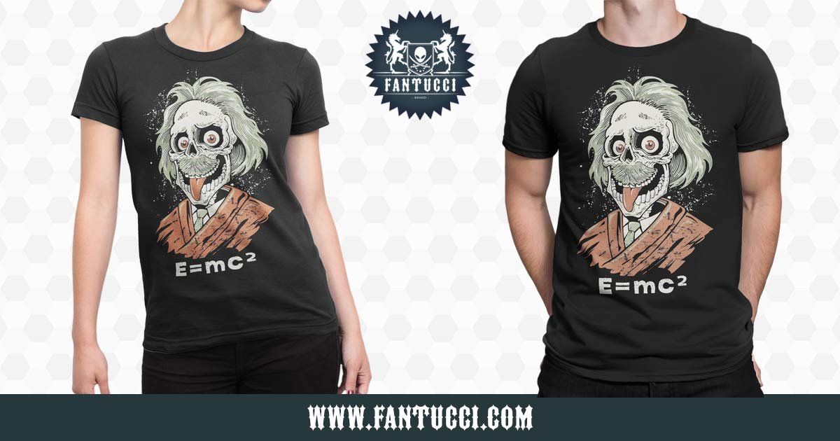 Funny T-Shirts. "Zombie Einstein" Unisex T-Shirt. 100% Ultra Cotton.