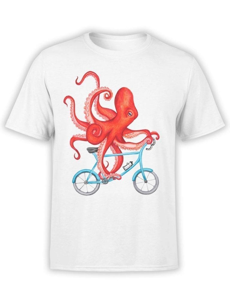 Funny T-Shirts. "Octocycle" Unisex T-Shirt. 100% Ultra Cotton.