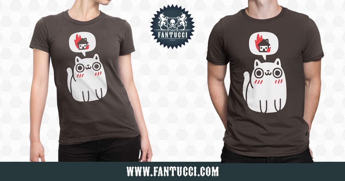 Cat Shirts. "Burn" Unisex T-Shirt. 100% Cotton. Hight Quality.