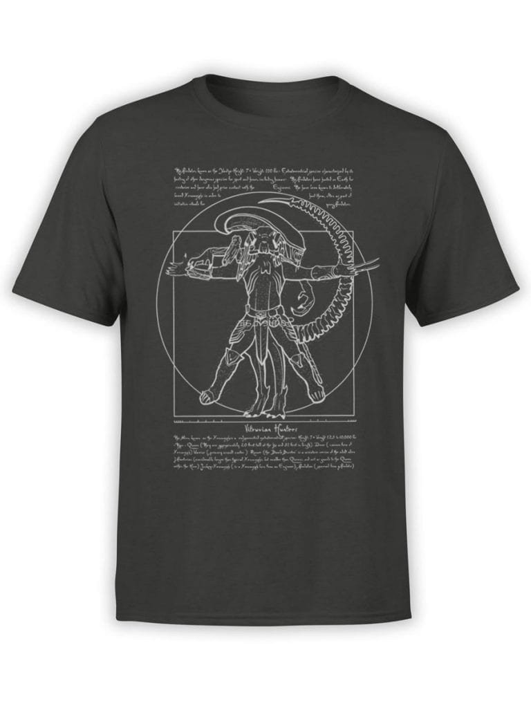 Alien Shirt. "Vitruvian Hunters" Unisex T-Shirt. 100% Cotton.